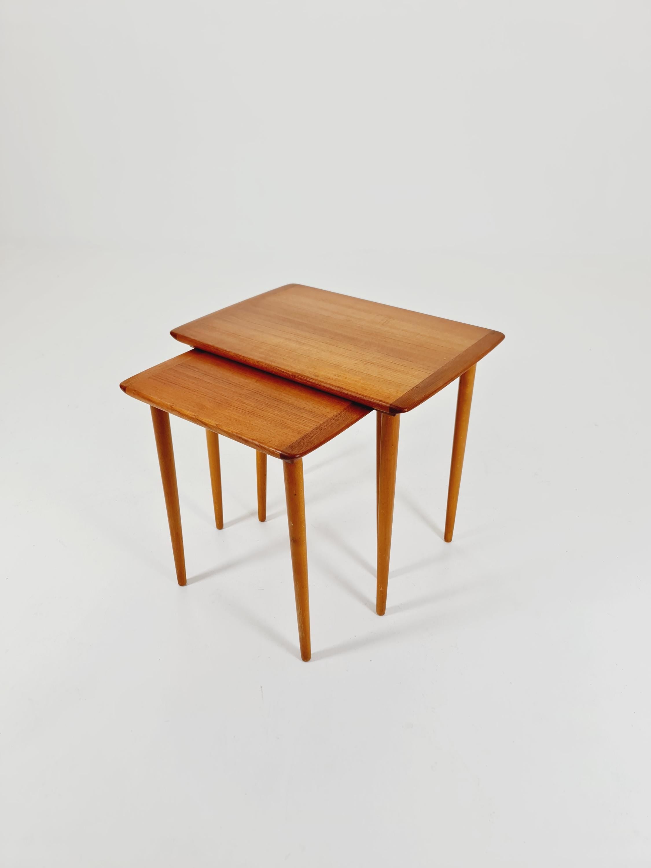 Midcentury Norway teak nesting tables/ side tables by Torpe Möbelfabrik ...